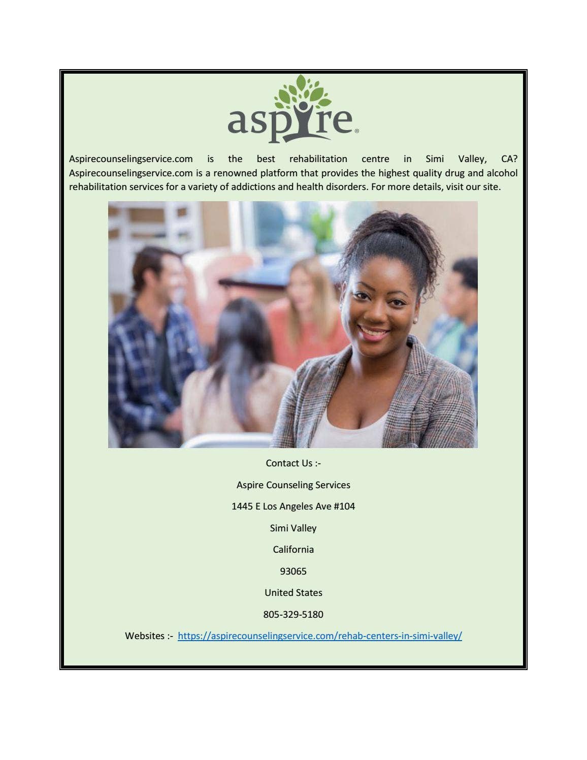 Rehab in Simi Valley, CA | Aspirecounselingservice.com by Allison Seed ...