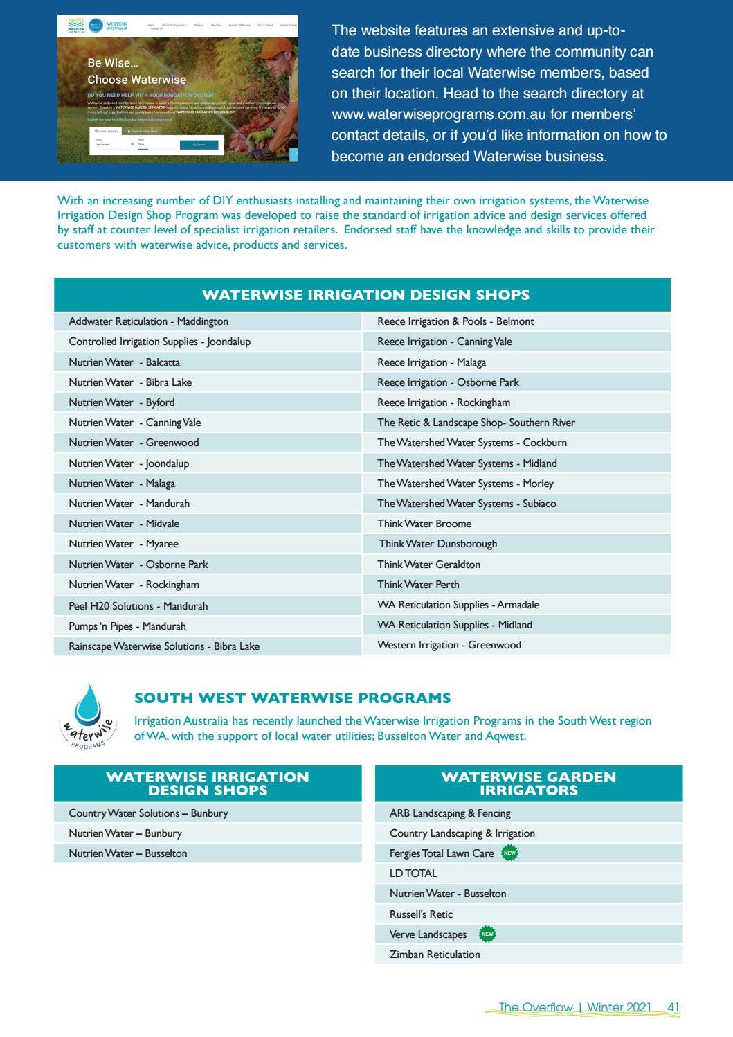 Overflow Magazine Winter 2021 by Irrigation Australia - Issuu