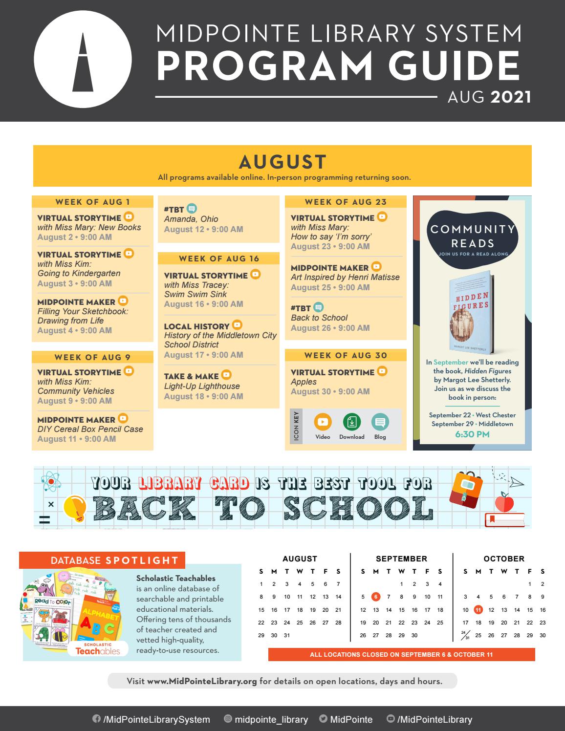 August 2021 Program Guide by MidPointe Library System - Issuu
