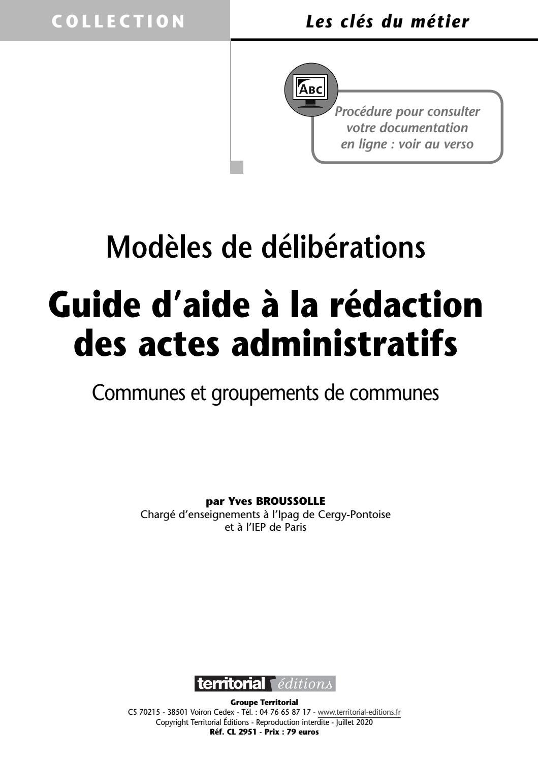 Modeles de deliberations arretes et reglements by INFOPRO DIGITAL - Issuu