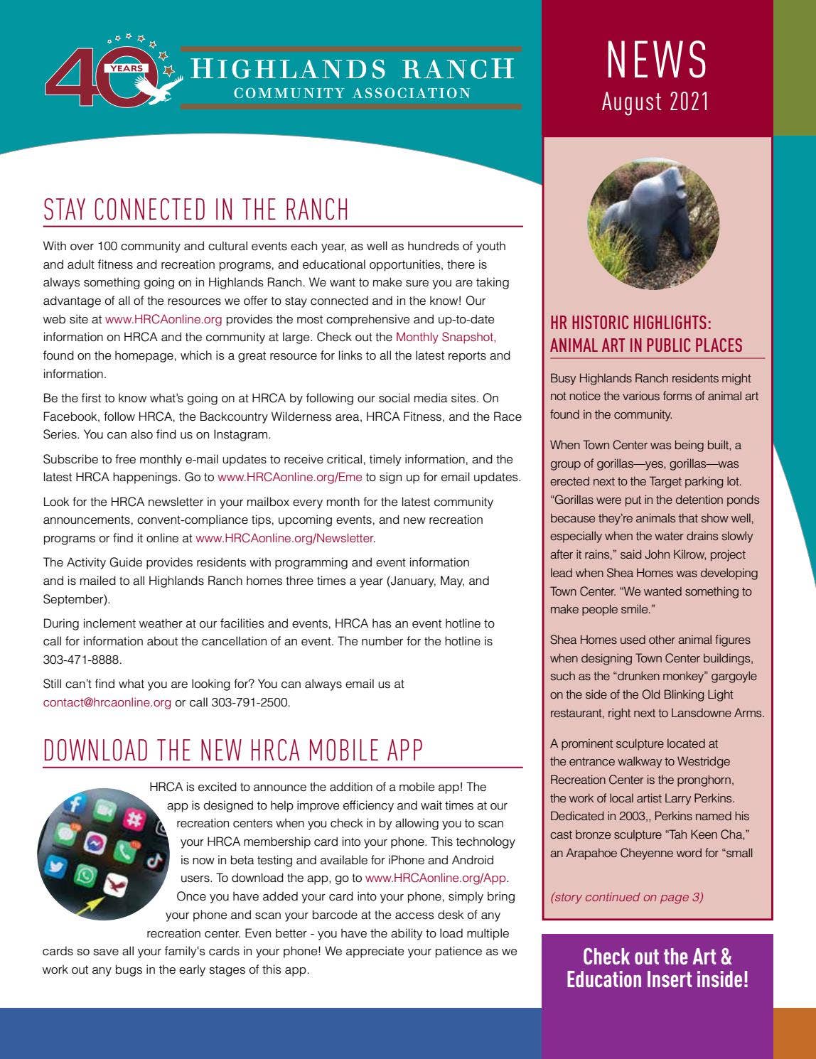 HRCA August Newsletter 2021 by Highlands Ranch Community Association ...