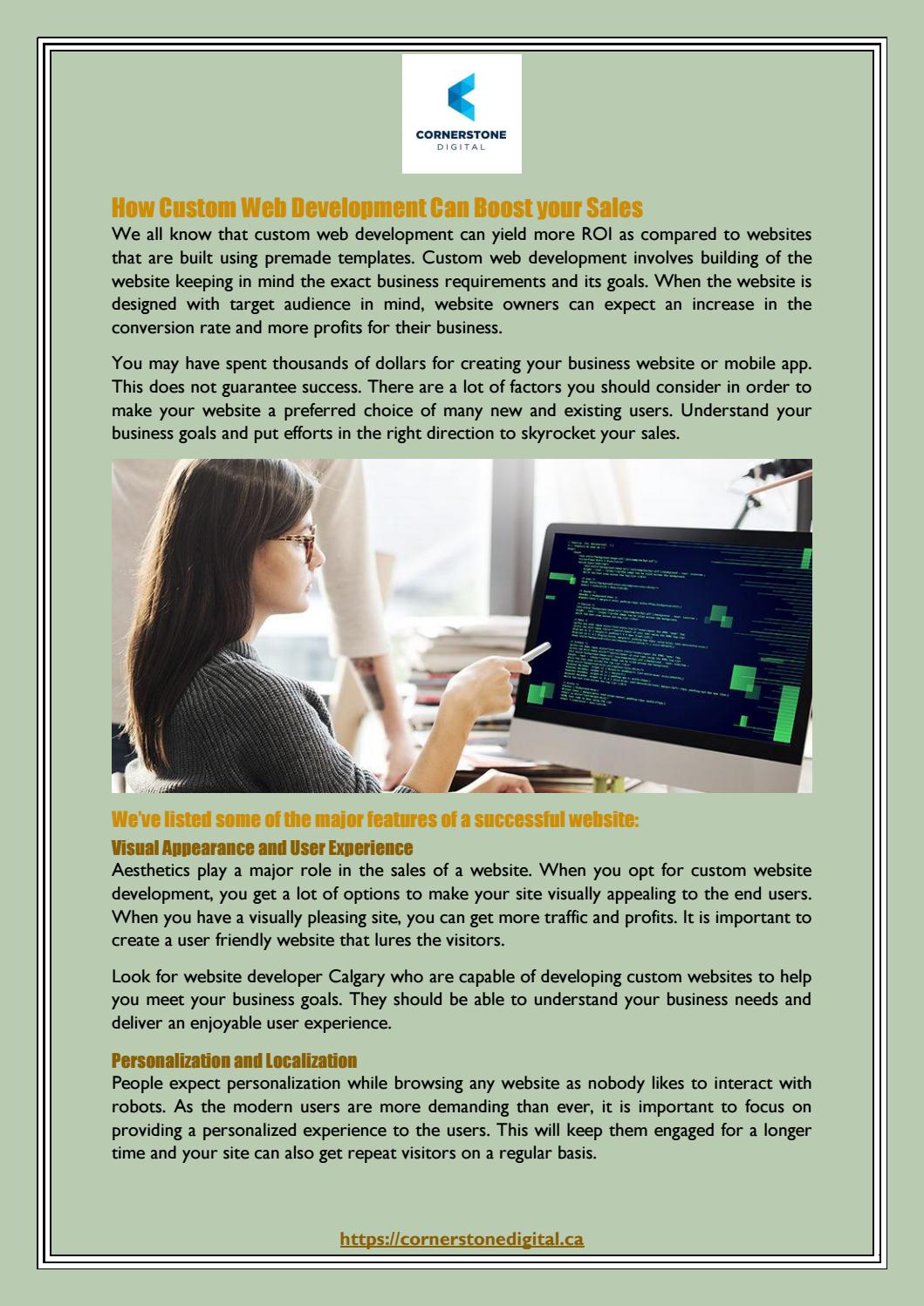 How Custom Web Development Can Boost your Sales by cornerstonedgtl - Issuu