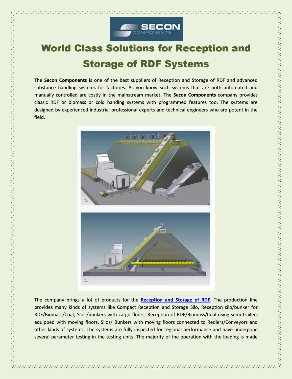 World Class Solutions for Reception and Storage of RDF Systems by SECON ...