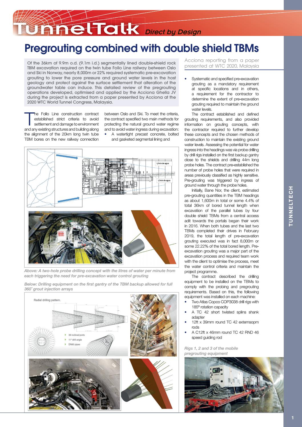 Pregrouting combined with double shield TBMs by TunnelTalk - Issuu