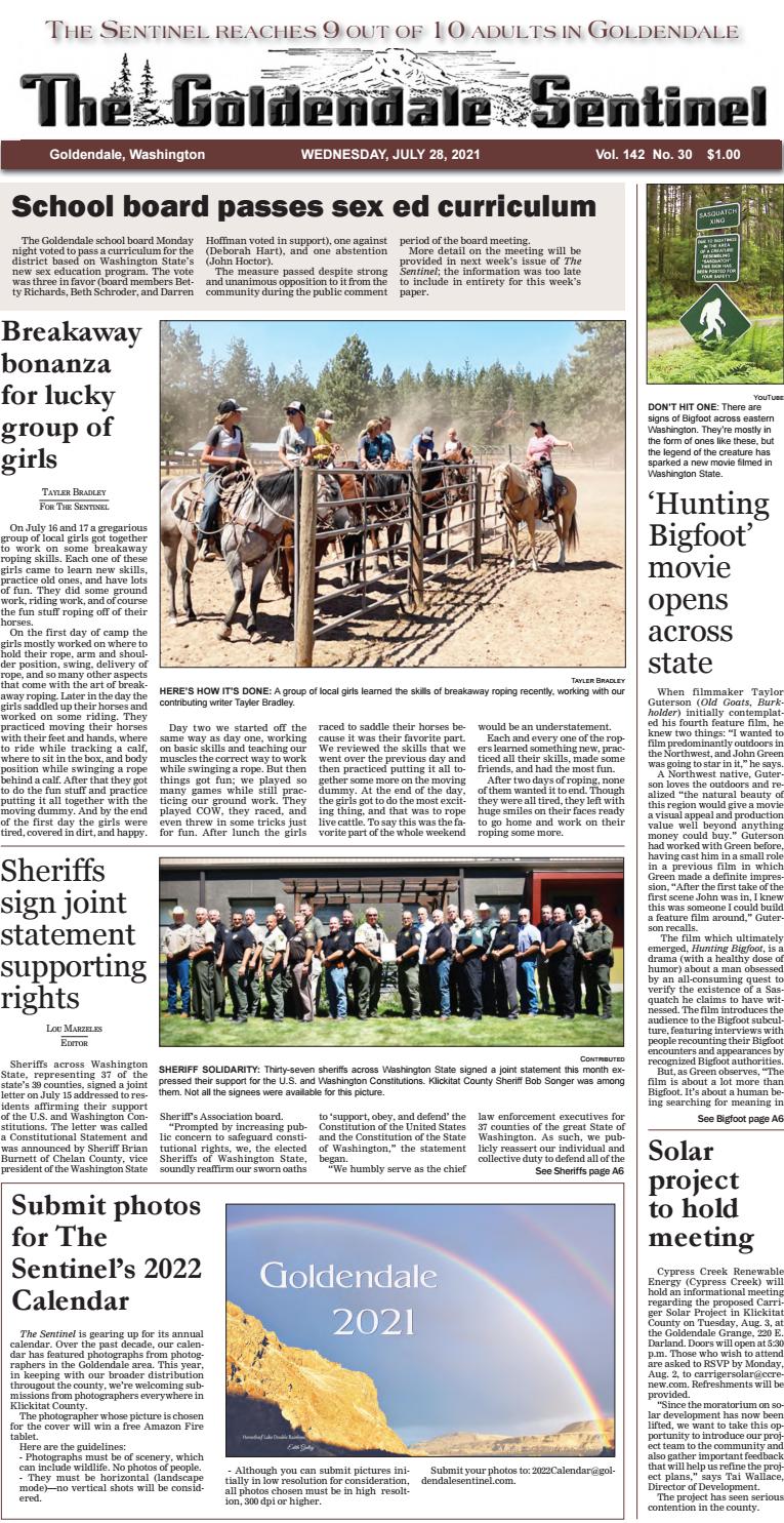 Goldendale Sentinel July 28, 2021 by Goldendale Sentinel - Issuu