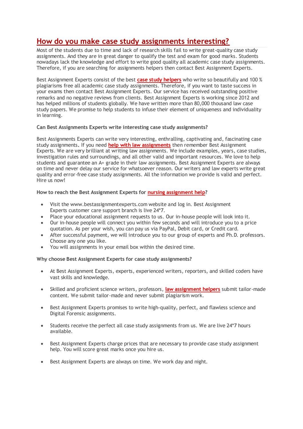 How do you make case study assignments interesting? by My Assignment ...