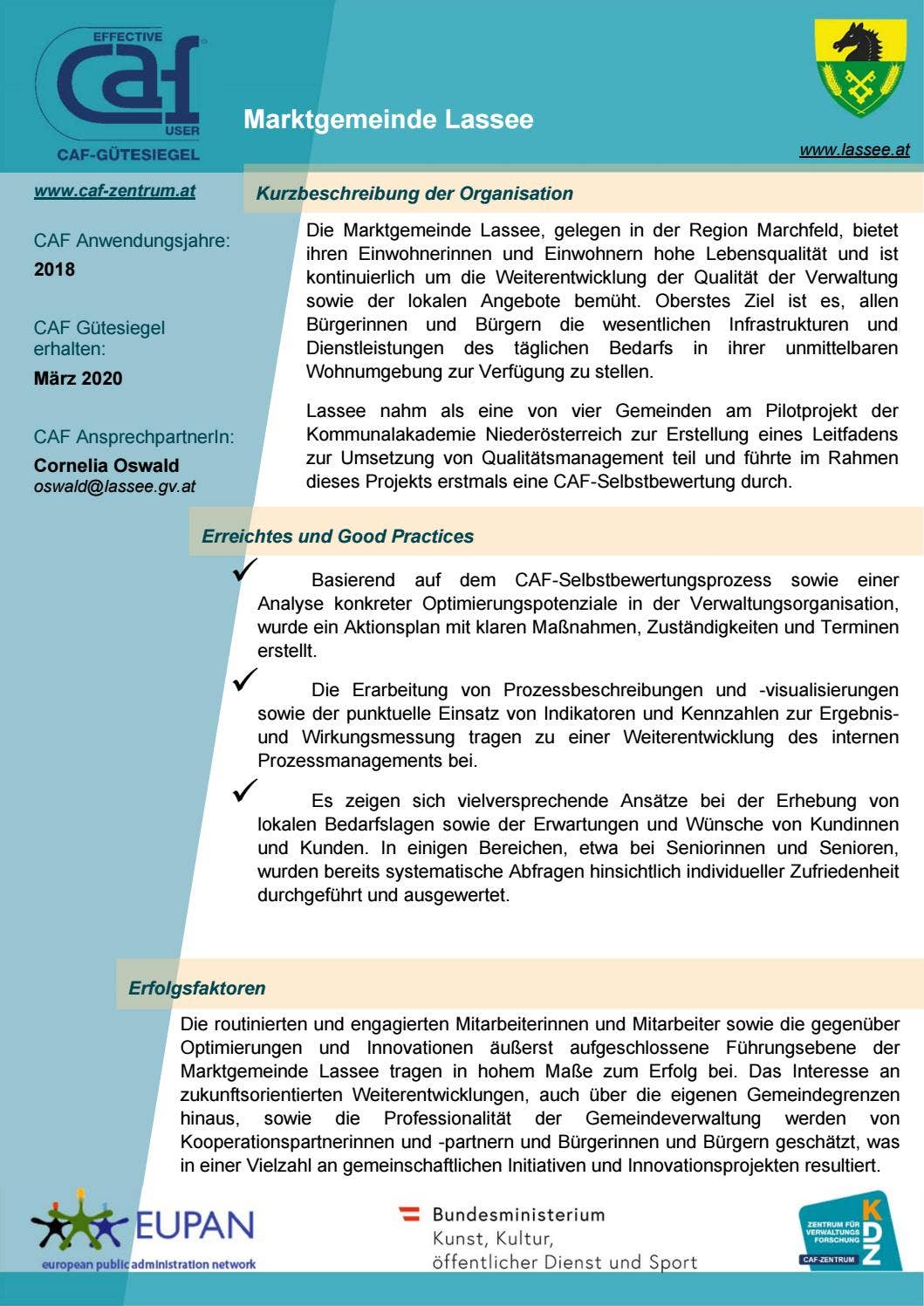 CAF-Gütesiegel_Factsheet_Marktgemeinde_Lassee by kdz_austria - Issuu
