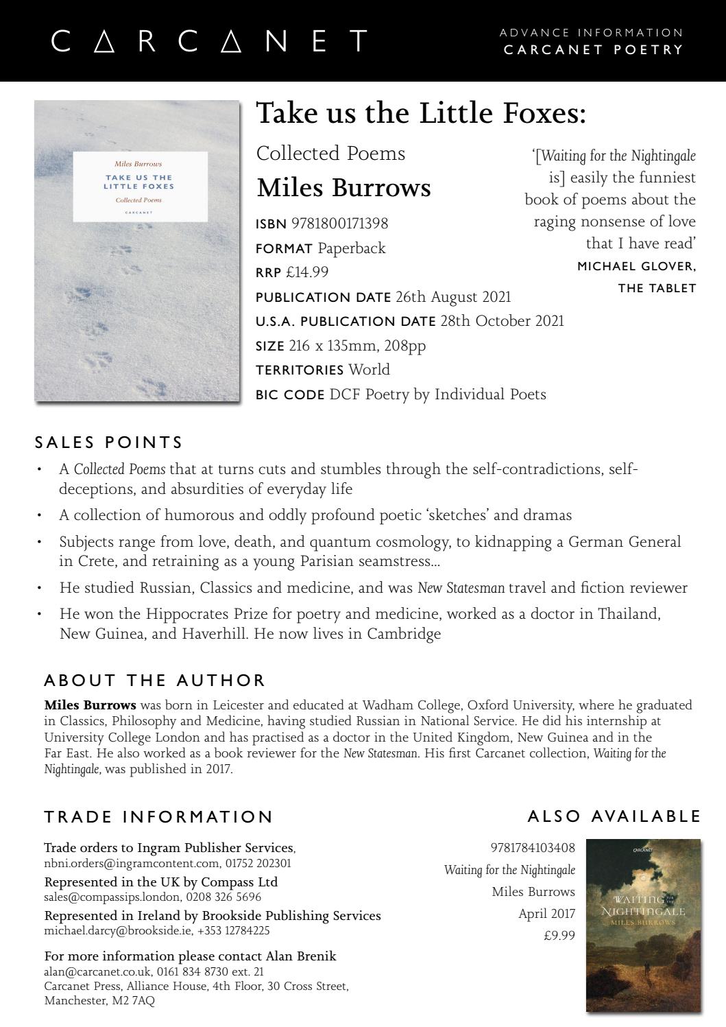 Carcanet najaar 2021 by Kemper Conseil Publishing - Issuu