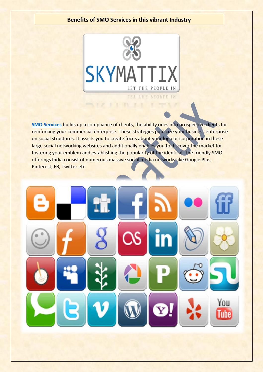 Benefits of SMO Services in this vibrant Industry by SkyMattix - Issuu