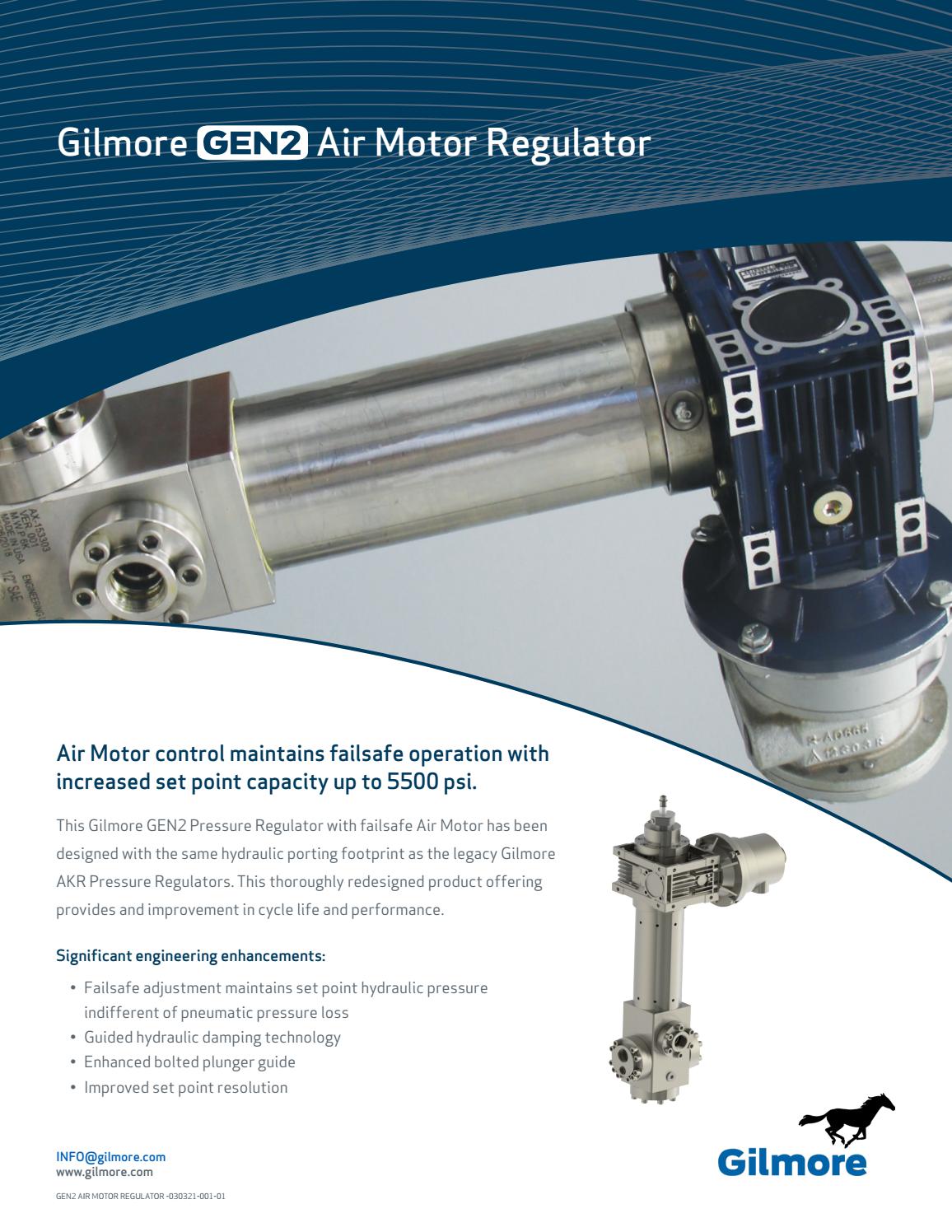 Gilmore GEN2 Air Motor Regulator Product Sheet by Gilmore - Issuu