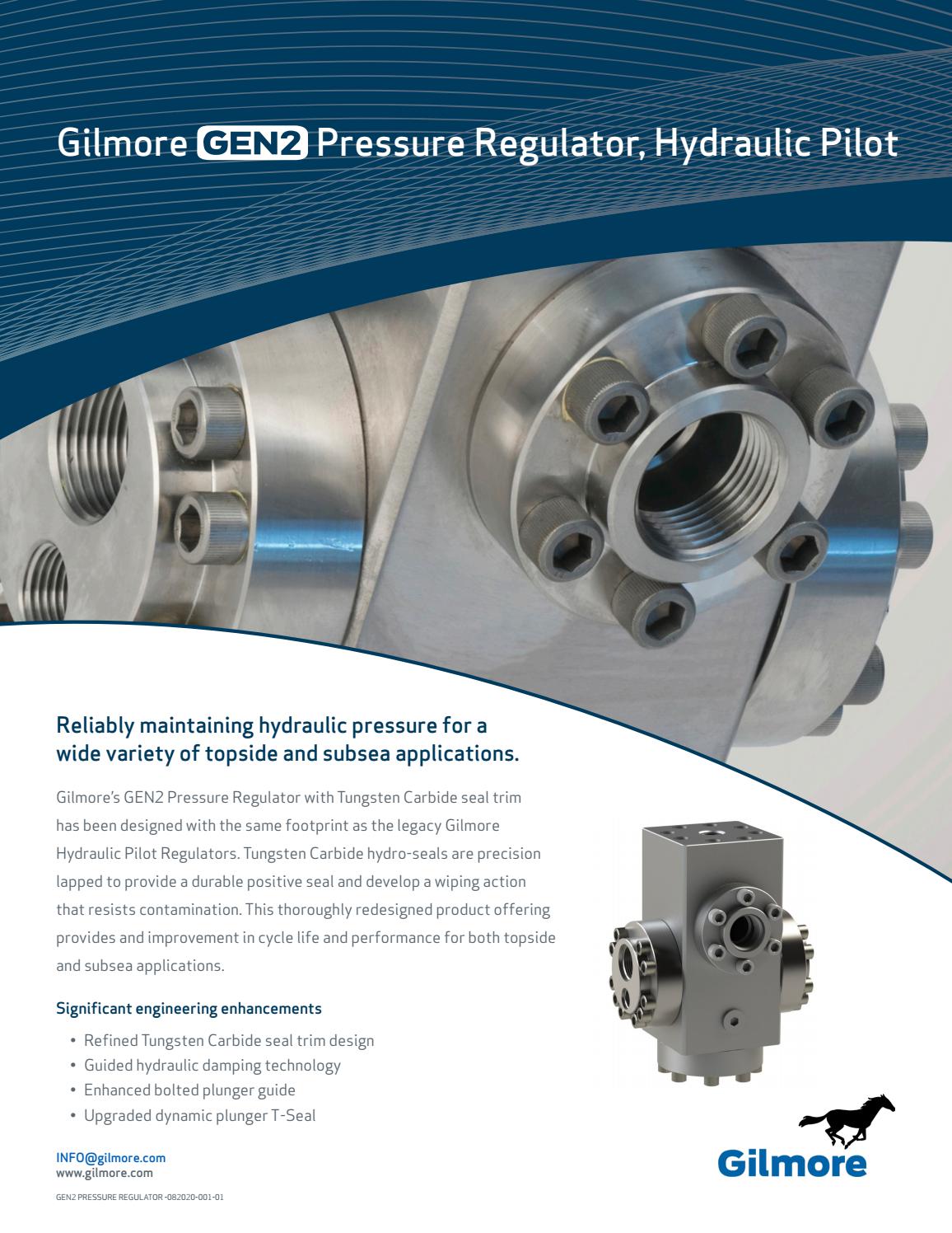 Gilmore GEN2 Pressure Regulator-Hydraulic Pilot Product Sheet by ...