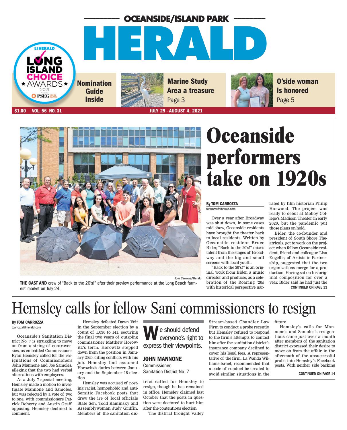 Oceanside/Island Park Herald 07-29-2021 by Richner Communications, Inc ...