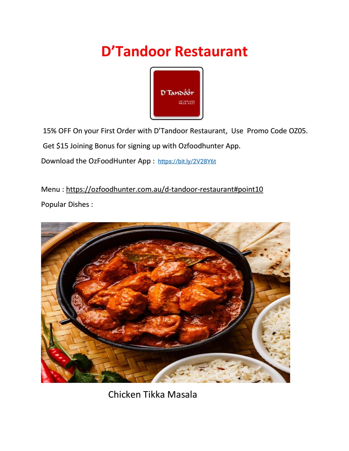15% Off - D'Tandoor Restaurant Menu - Indian Restaurant Hawthorn, Vic ...