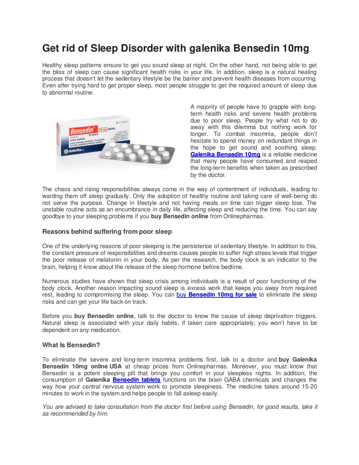 buy Bensedin 10mg for sale by Online Pharmas - Issuu