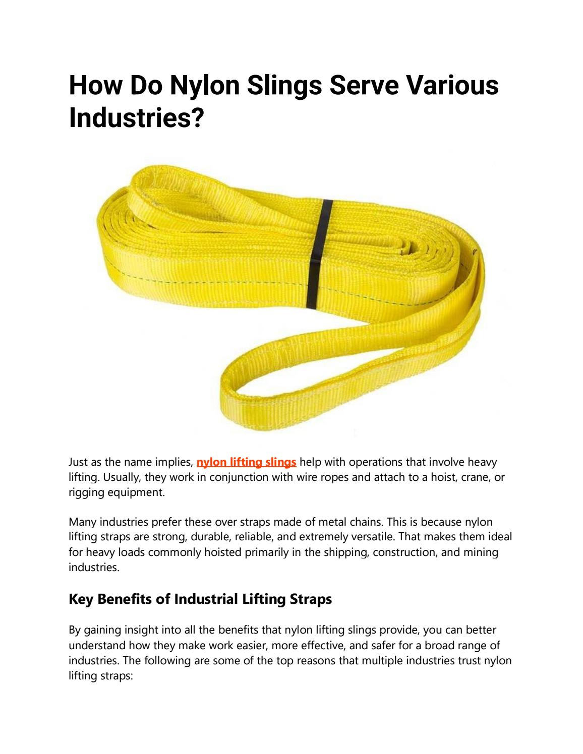 How Do Nylon Slings Serve Various Industries? by Murphy Industrial ...