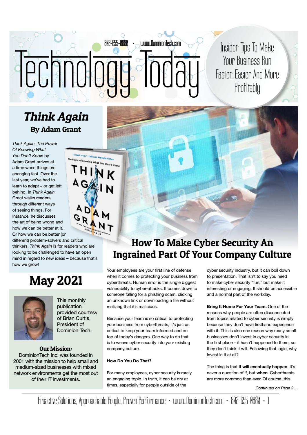 May 2021 Newsletter - DominionTech Computer Services by Derek Brown - Issuu