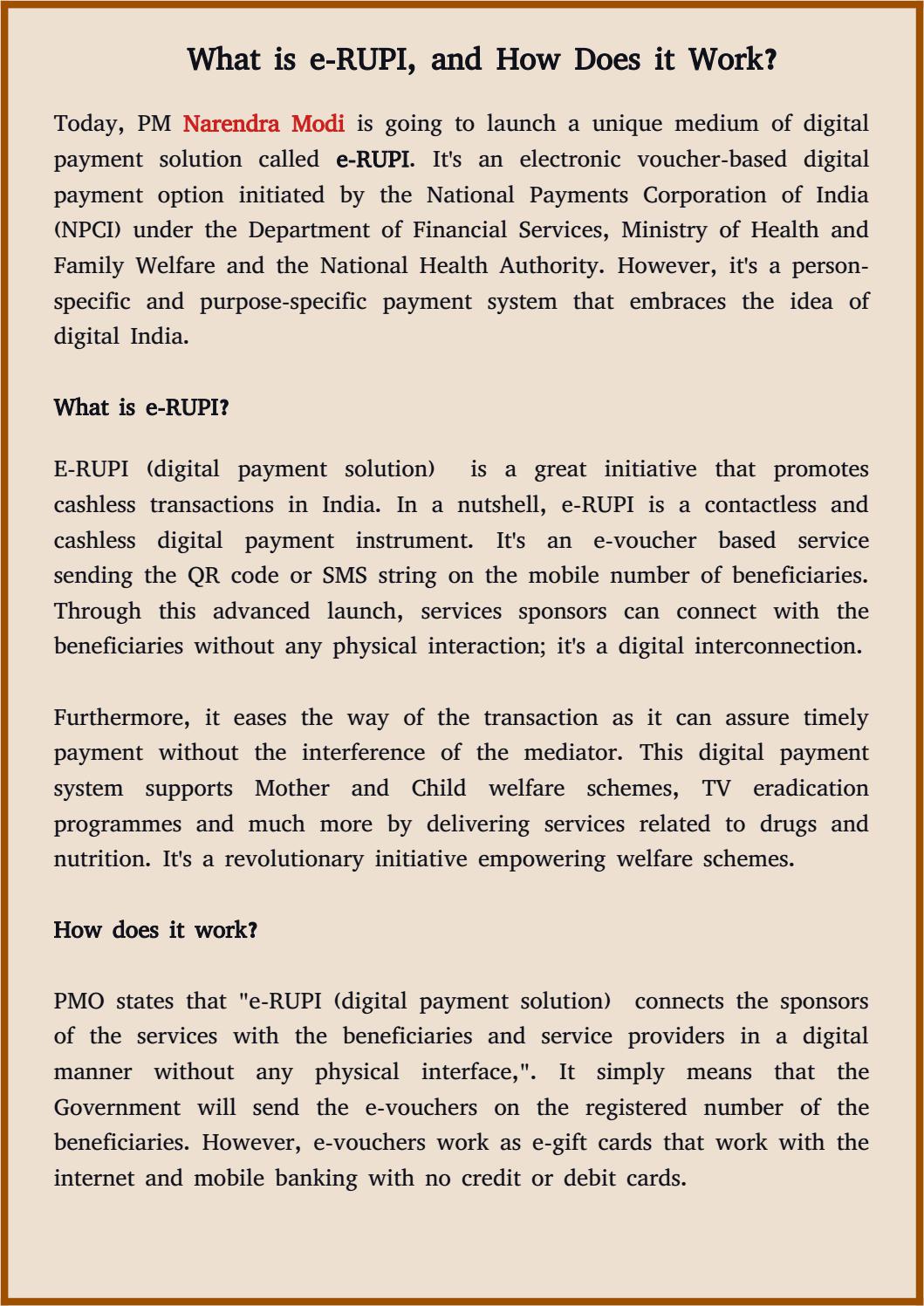 digital payment solution e rupi : kashtbhanjandigital.com by Kashtbhanjan Digital - Issuu