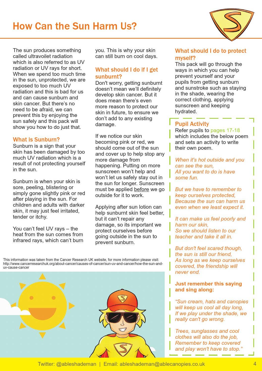 Sun Safe Activity Pack | Able Canopies Ltd. by Able Canopies Ltd. - Issuu