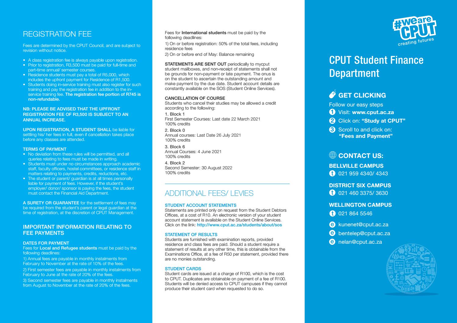 Student Debtors Brochure by Cape Peninsula University of Technology - Issuu
