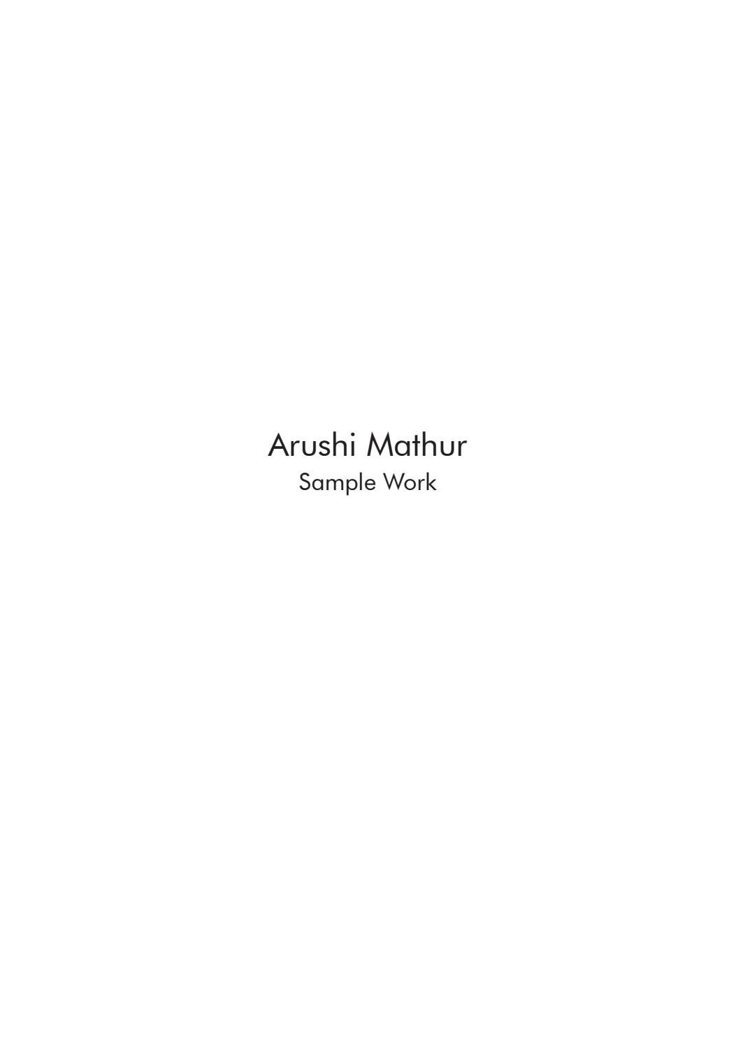 Arushi Mathur_Sample Work by Arushi Mathur - Issuu