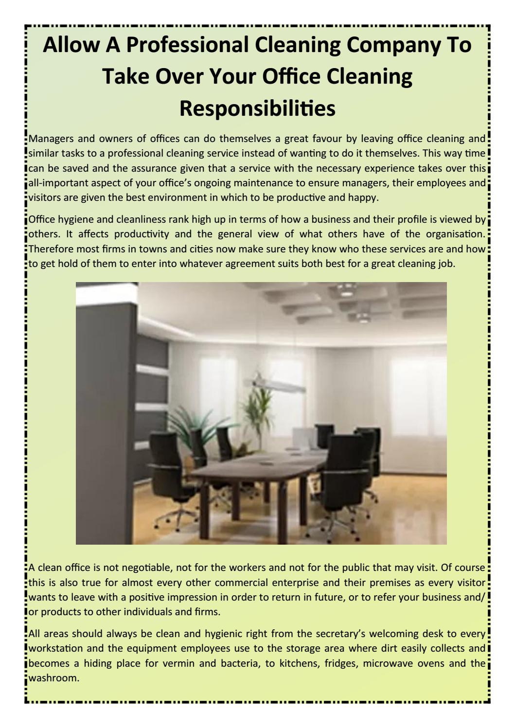 Allow A Professional Cleaning Company To Take Over Your Office Cleaning ...