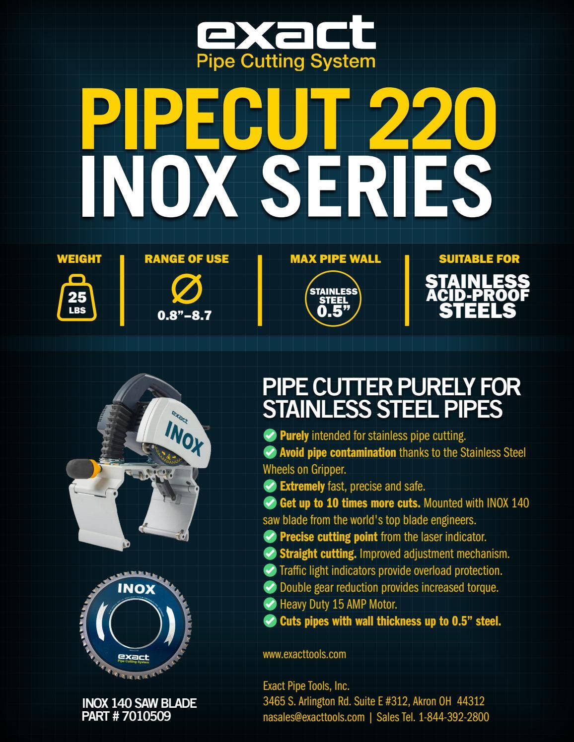 Exact Pipe Cutting Pipecut 220 Inox Series by Ram Tool Construction ...