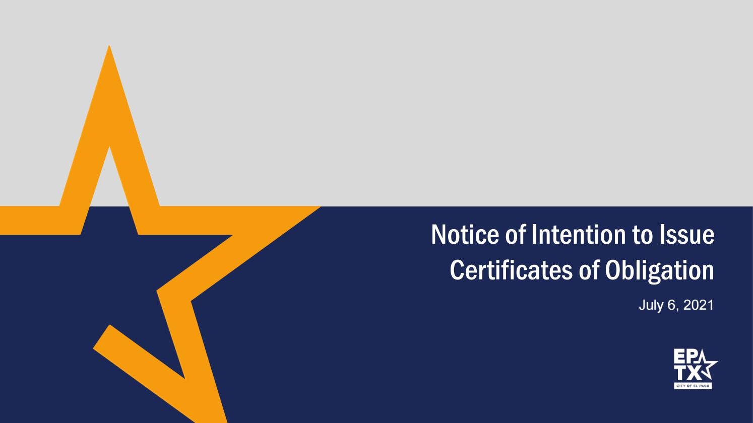 7/7/21 Certificates of Obligation Presentation by porraslj - Issuu