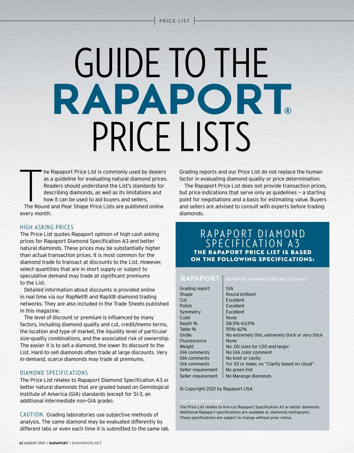 Rapaport Magazine - August 2021 - Vol. 44 No. 8 by Rapaport Magazine - Issuu