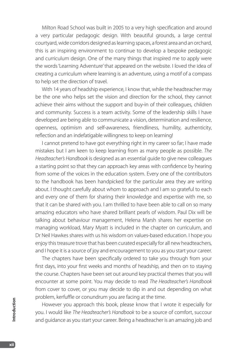 The Headteacher's Handbook by Rae Snape, EXTRACT by Bloomsbury ...