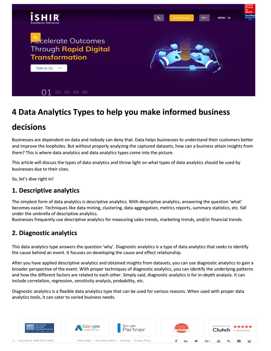 4 Data Analytics Types to help you make informed business decisions by ...