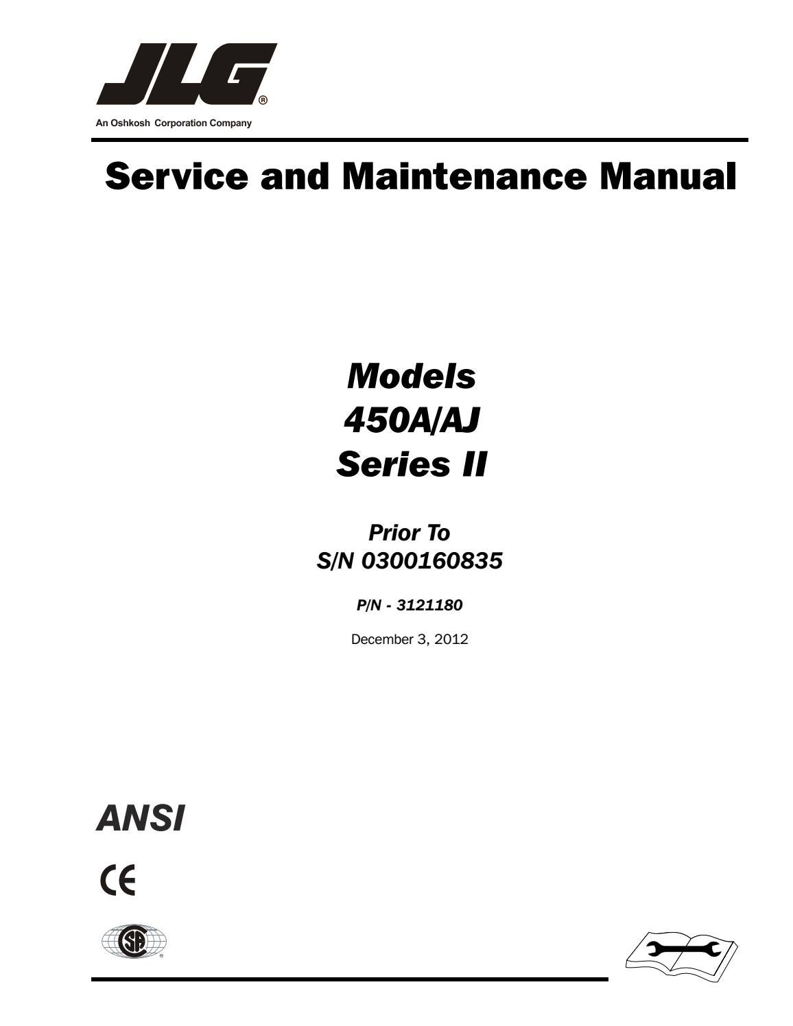 JLG 450A 450AJ Series II Service Maintenance Manual 3121180 PDF jlg-450a-450aj-series-ii-service-maintenance-manual-3121180-pdf