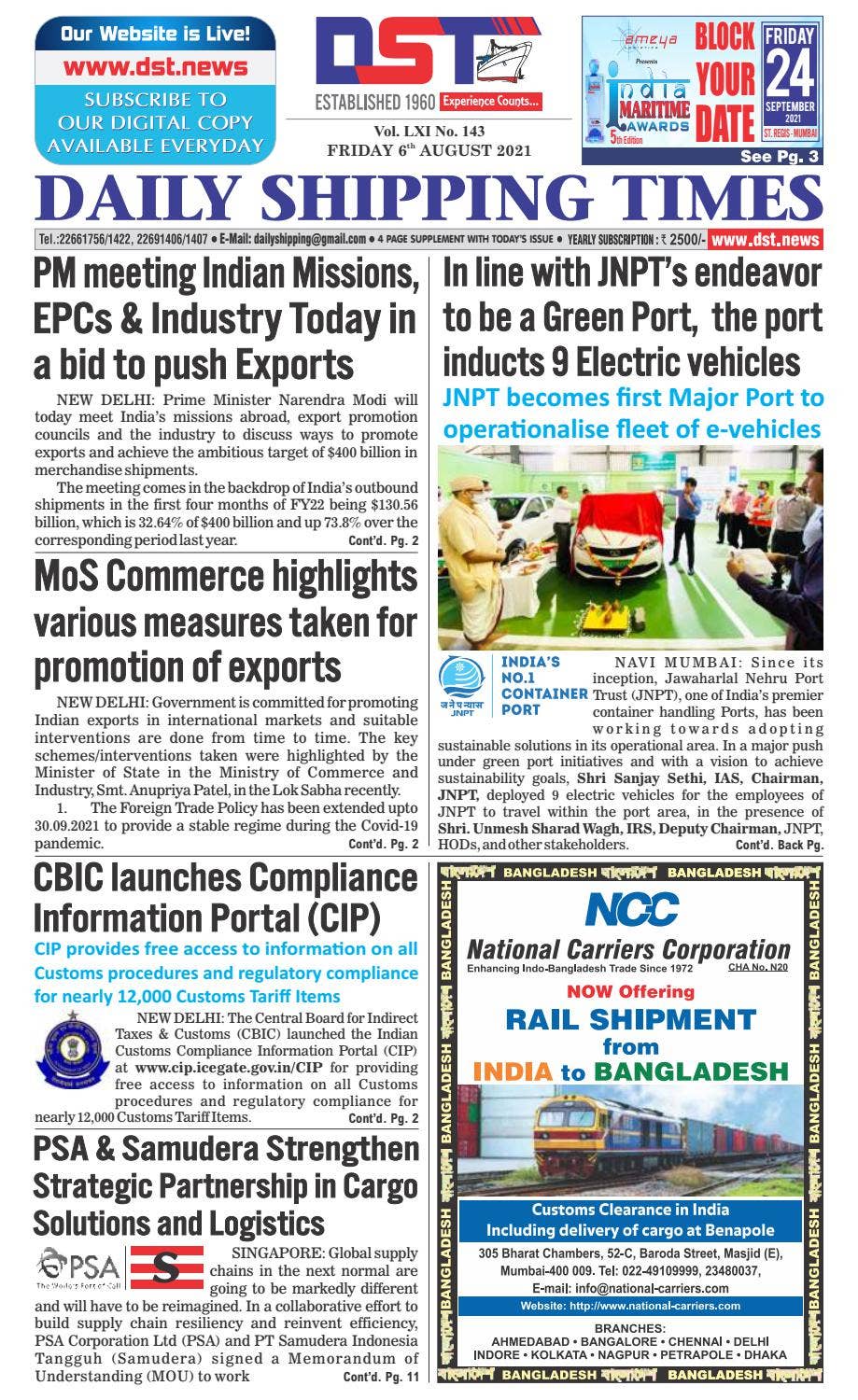 Mum-06-08-2021 by Daily Shipping Times - Issuu