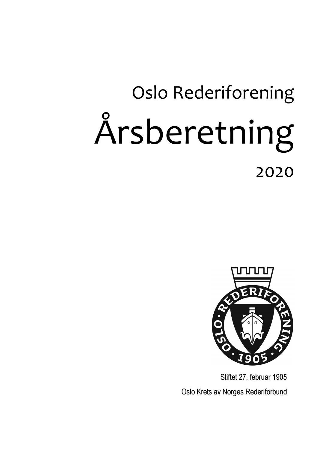 Oslo Shipowners' Association Annual Report 2020 (Norwegian only) by ...