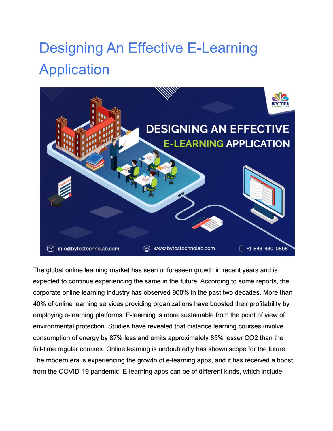 Designing An Effective E Learning Application By Roberto Swartz Issuu