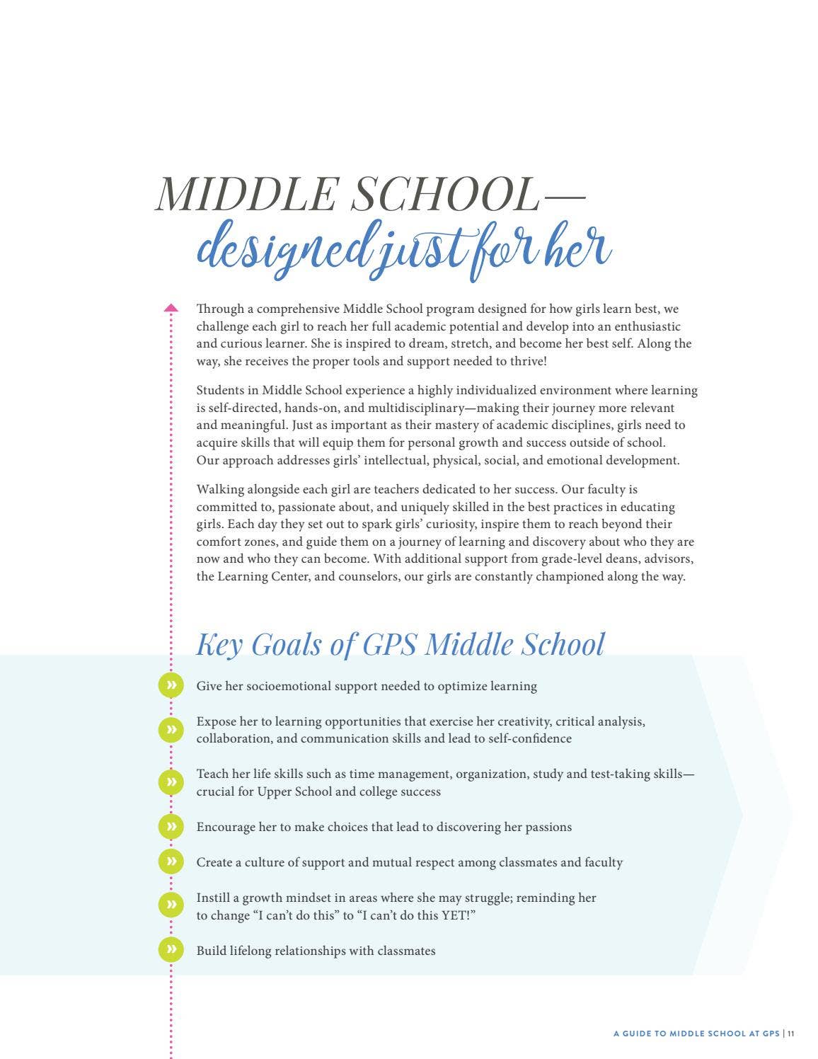 A Guide to Middle School at GPS | Middle School Parent Viewbook by ...