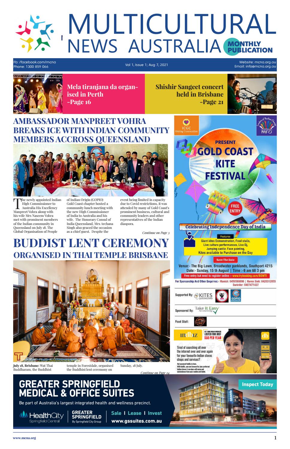 Multicultural News Australia - Vol 1 Issue 1 August, 2021 by Australia ...