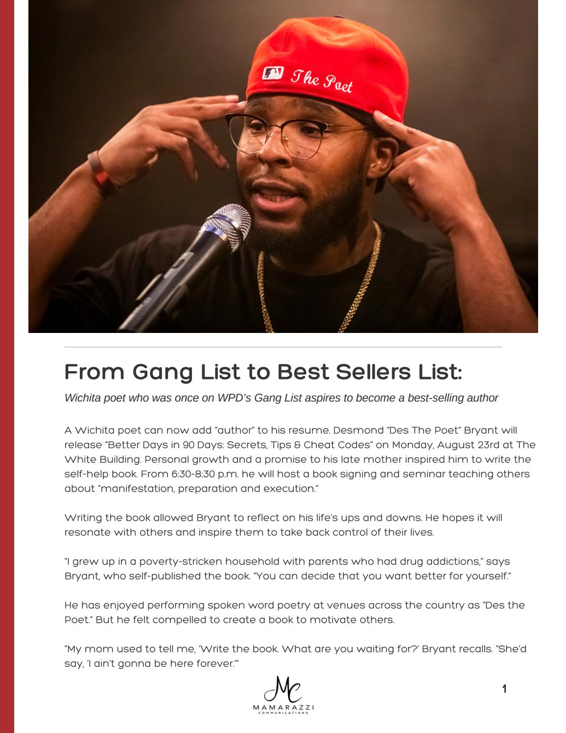 From Gang List to Best Sellers List: Wichita poet who was once on WPD’s ...