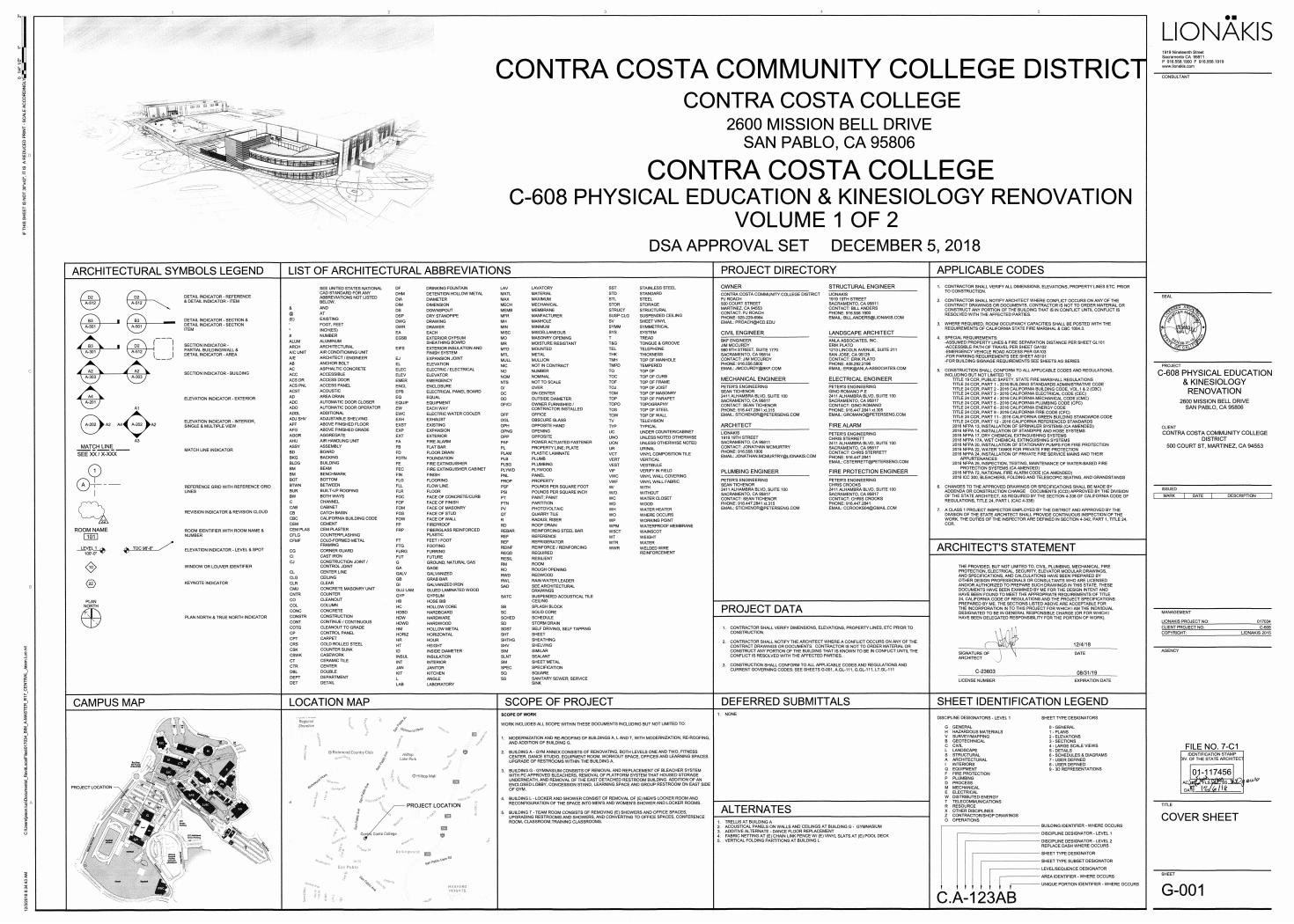 CCC PE and Kinesiology Renovation Construction Documents by lionakis ...