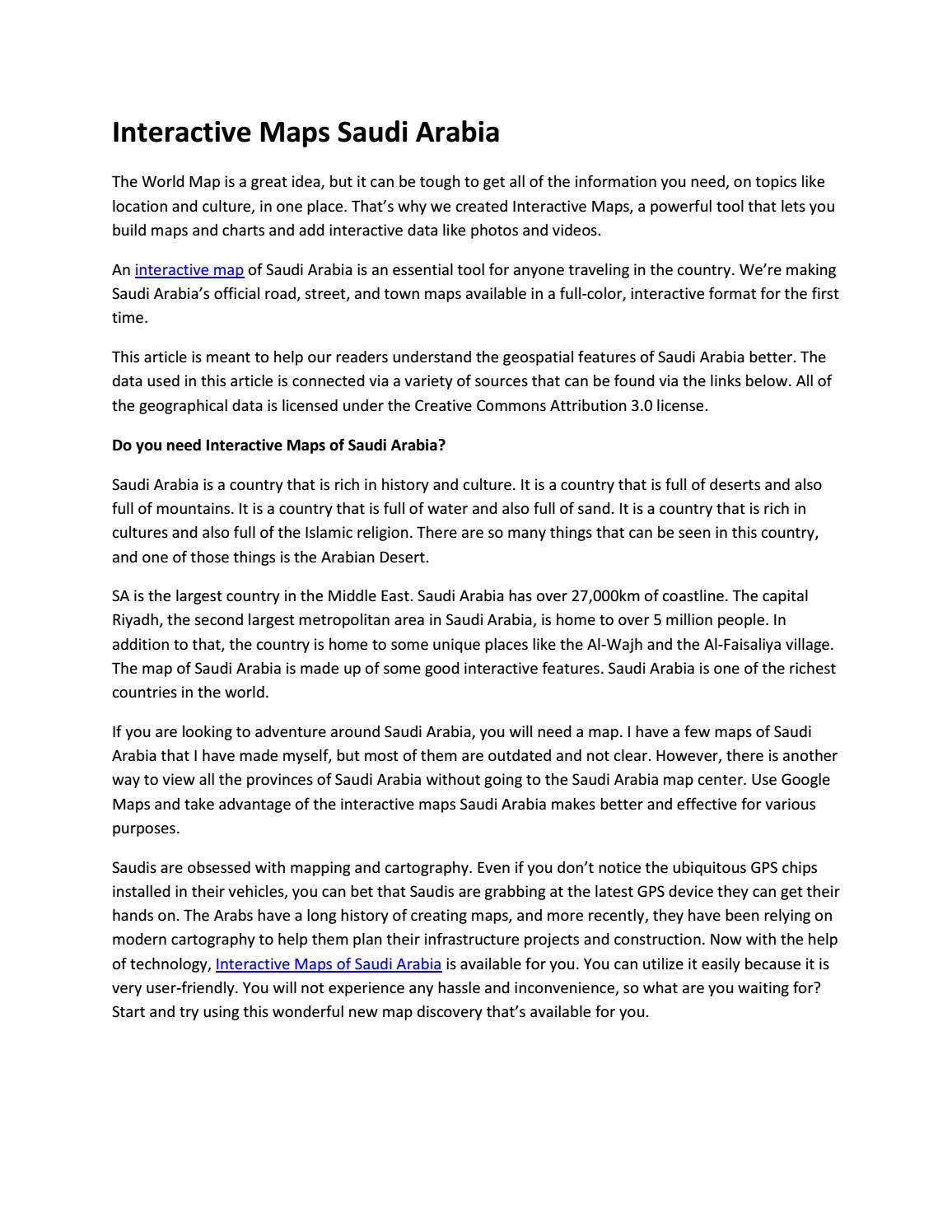 Interactive Maps | Interactive Maps Saudi Arabia by conclubiltz - Issuu