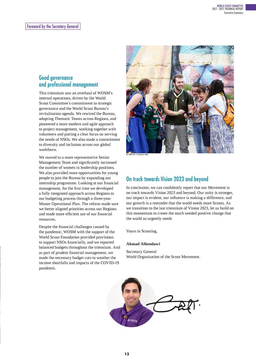 World Scout Committee 2017 - 2021 Triennial Report - Executive summary ...