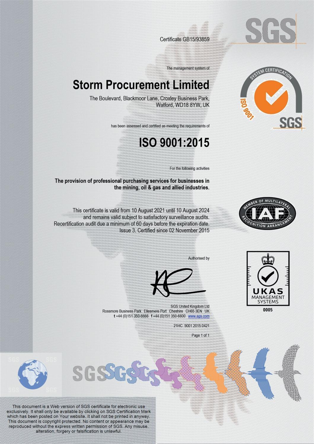 SP ISO 9001 2015 Certificate by Storm Technologies Ltd - Issuu