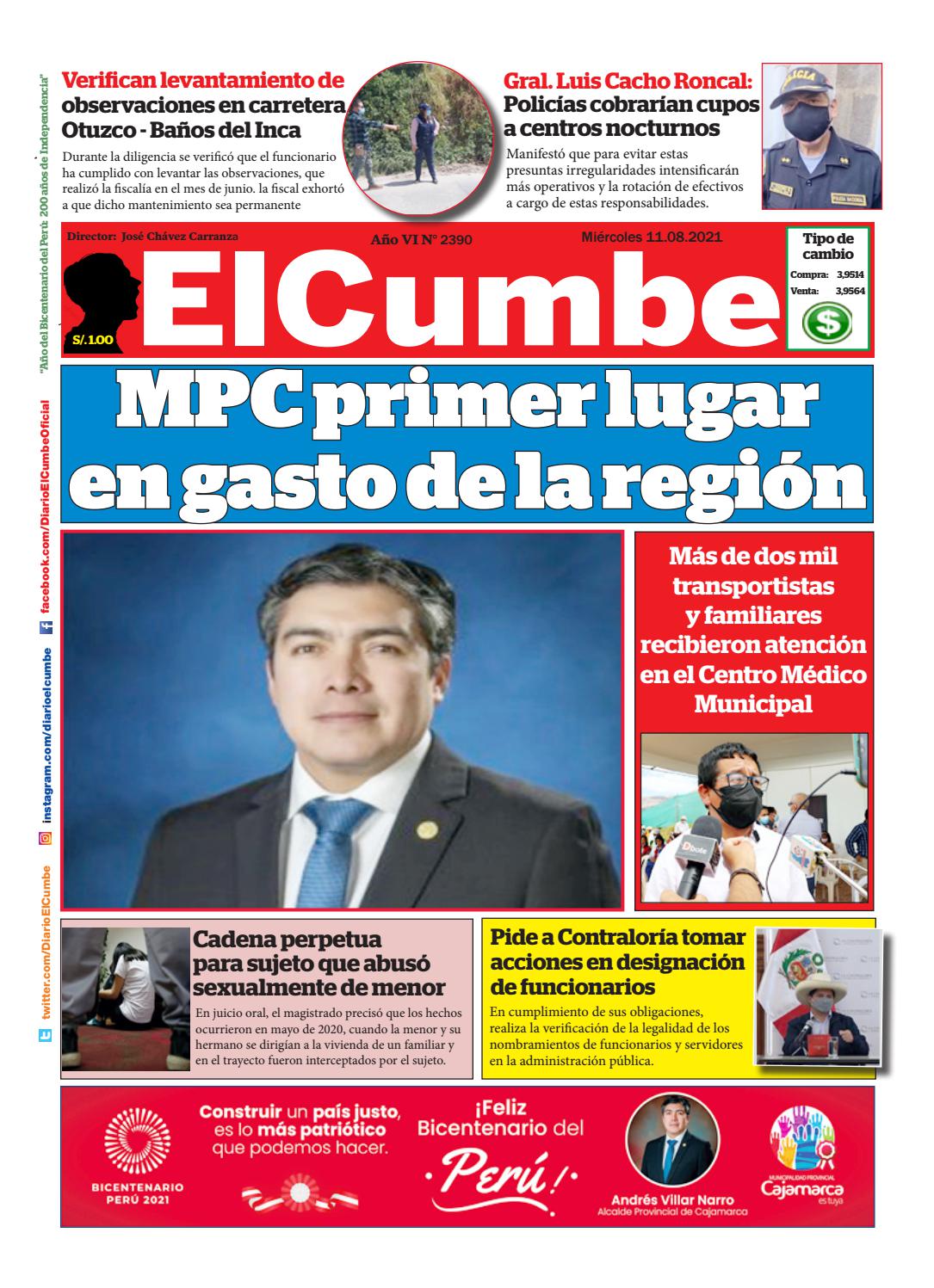 Diario El Cumbe 11 de agosto 2021 by Diario El Cumbe - Issuu