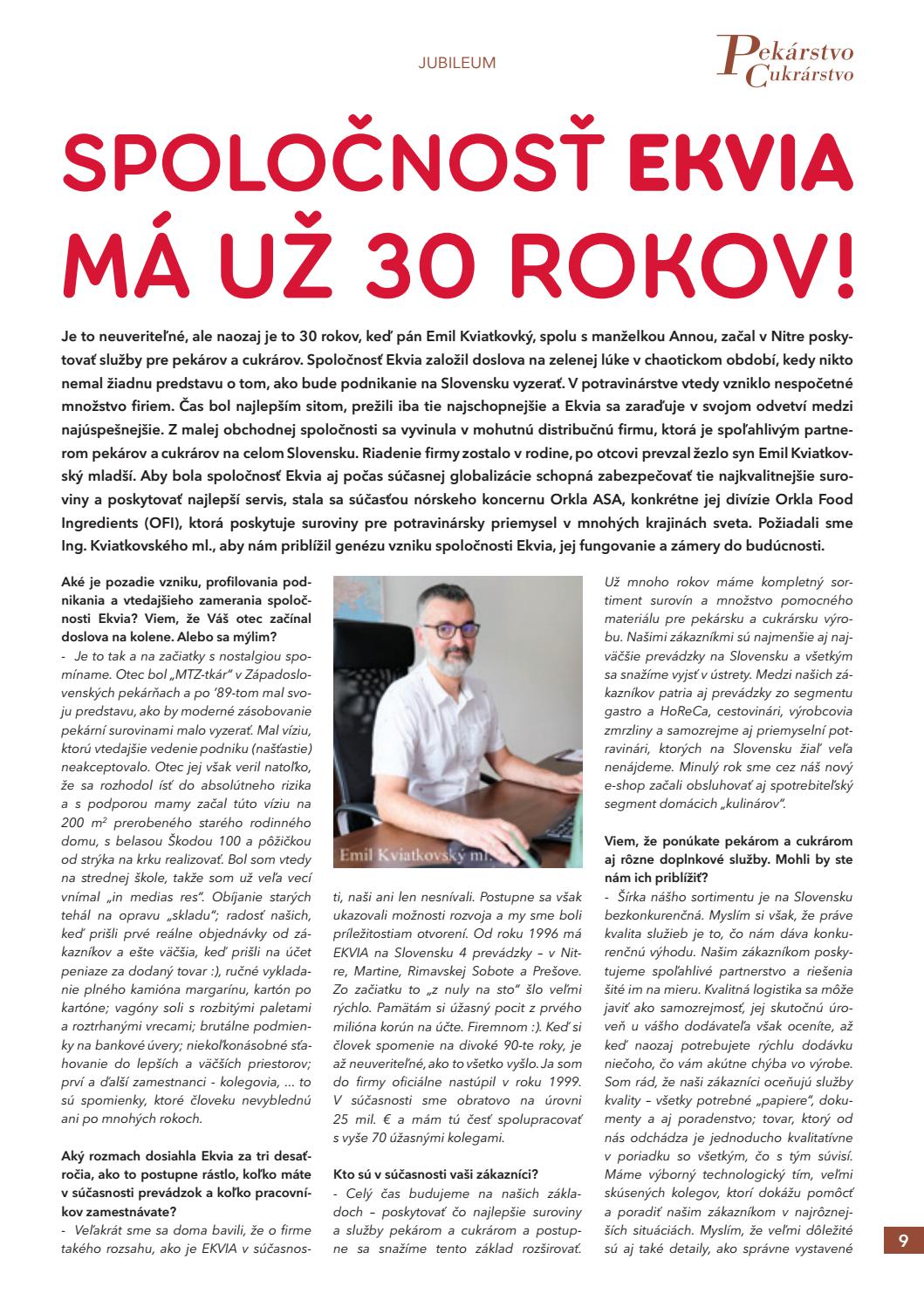 Ekvia 30 rokov - PaC_4_2021 by Ekvia to najlepšie pre pečenie - Issuu