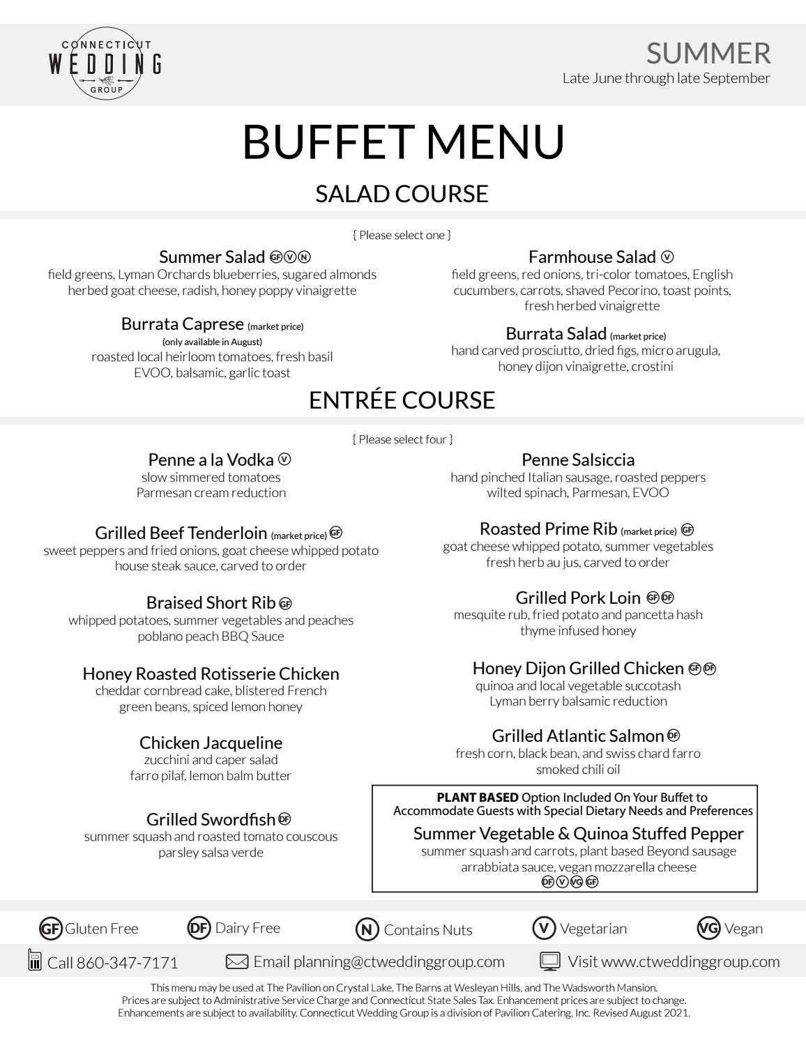 Summer Buffet Menu 2022 by Derek Brown - Issuu