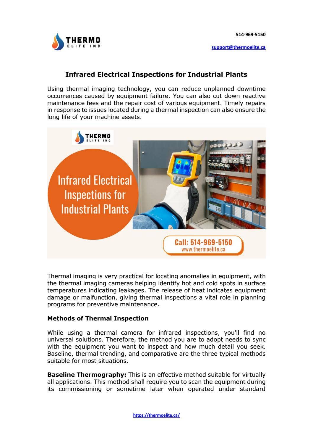 Infrared Electrical Inspections for Industrial Plants by Thermo Élite ...
