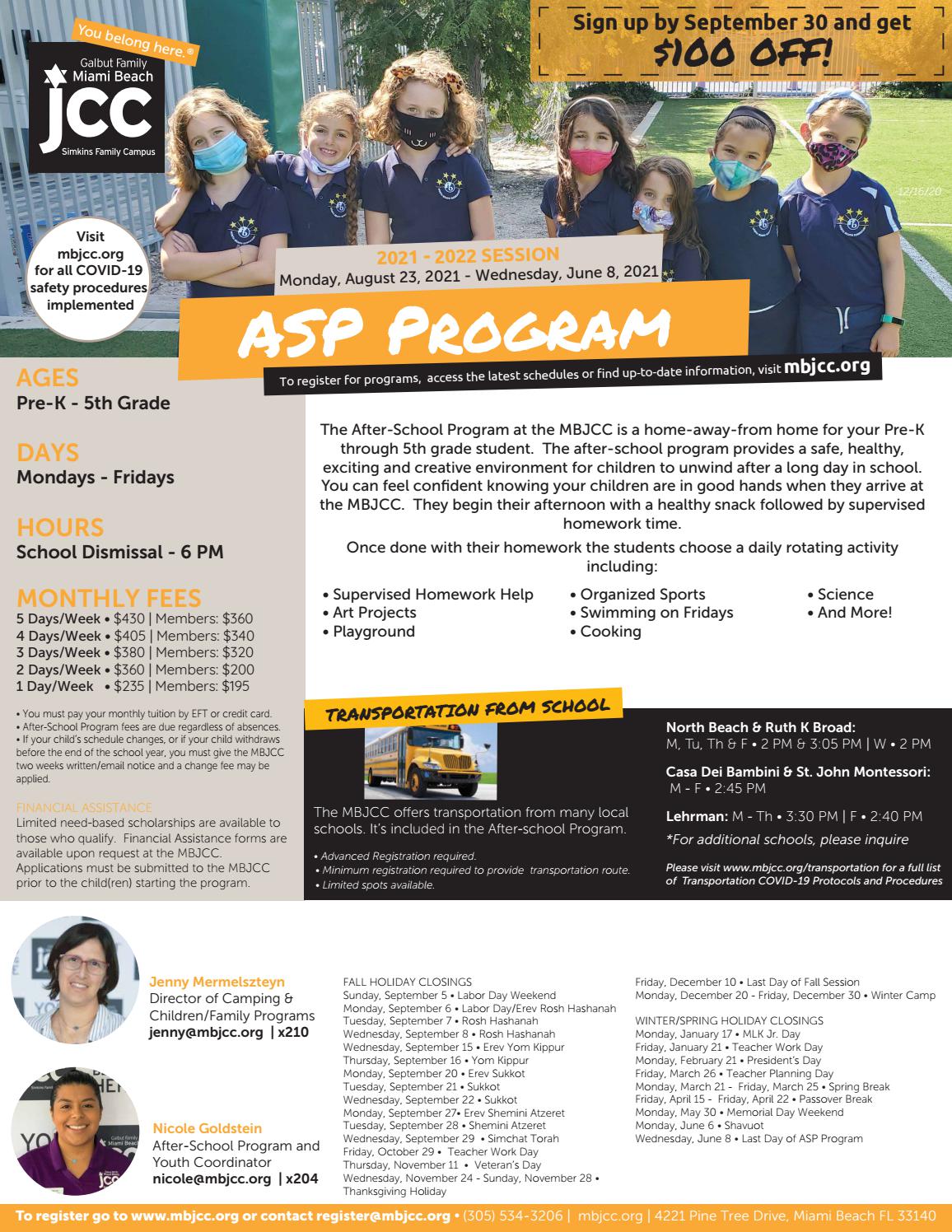2021-2022 ASP Program by Miami Beach JCC - Issuu
