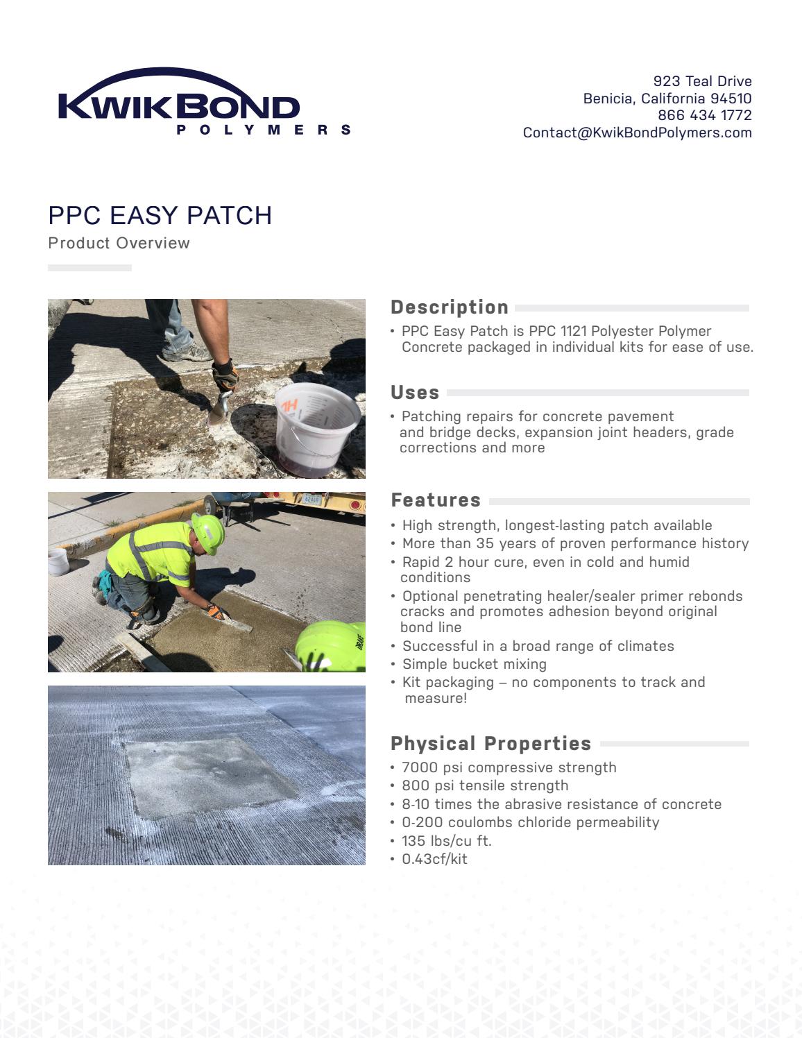 PPC EASY PATCH - Product Overview by kwikbondpolymers - Issuu