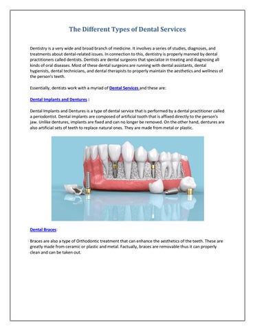 The Different Types of Dental Services by Pramukh Dental Care - Issuu