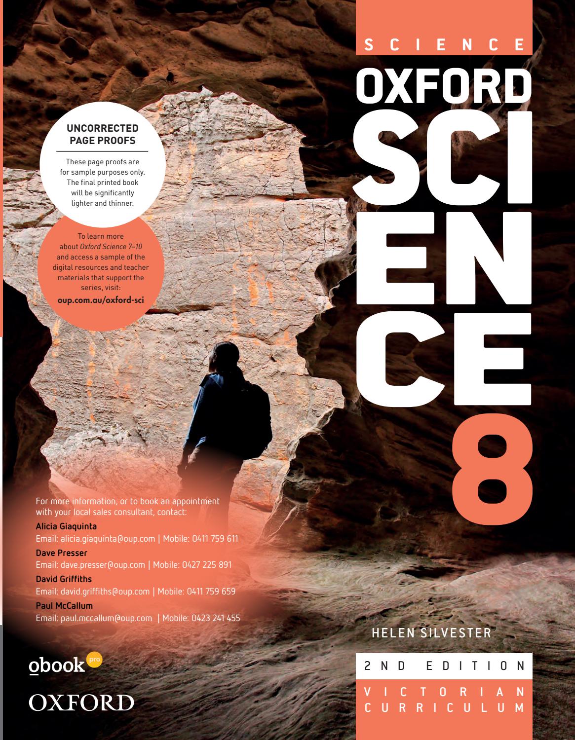 Oxford Science Victorian Curriculum Year 8 Full Sample by OUPANZ - Issuu
