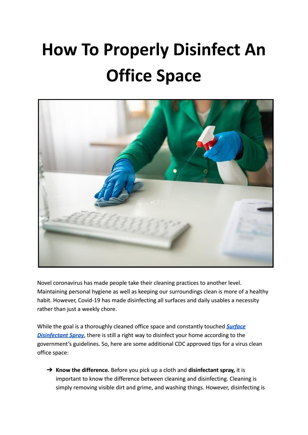 How To Properly Disinfect An Office Space by Elite Medical Accessories ...